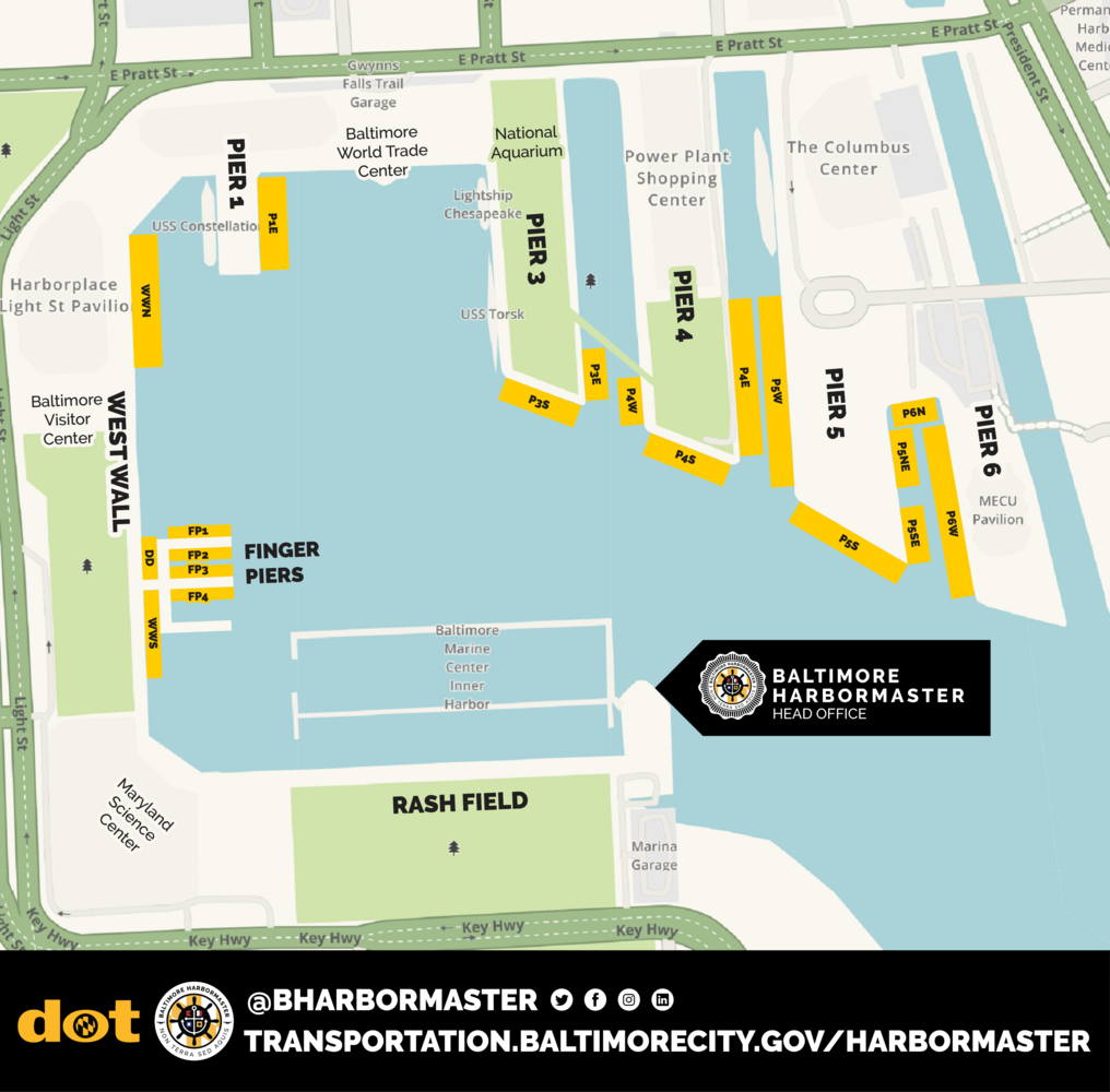 Baltimore City Municipal Piers slip, dock, mooring reservations - Dockwa