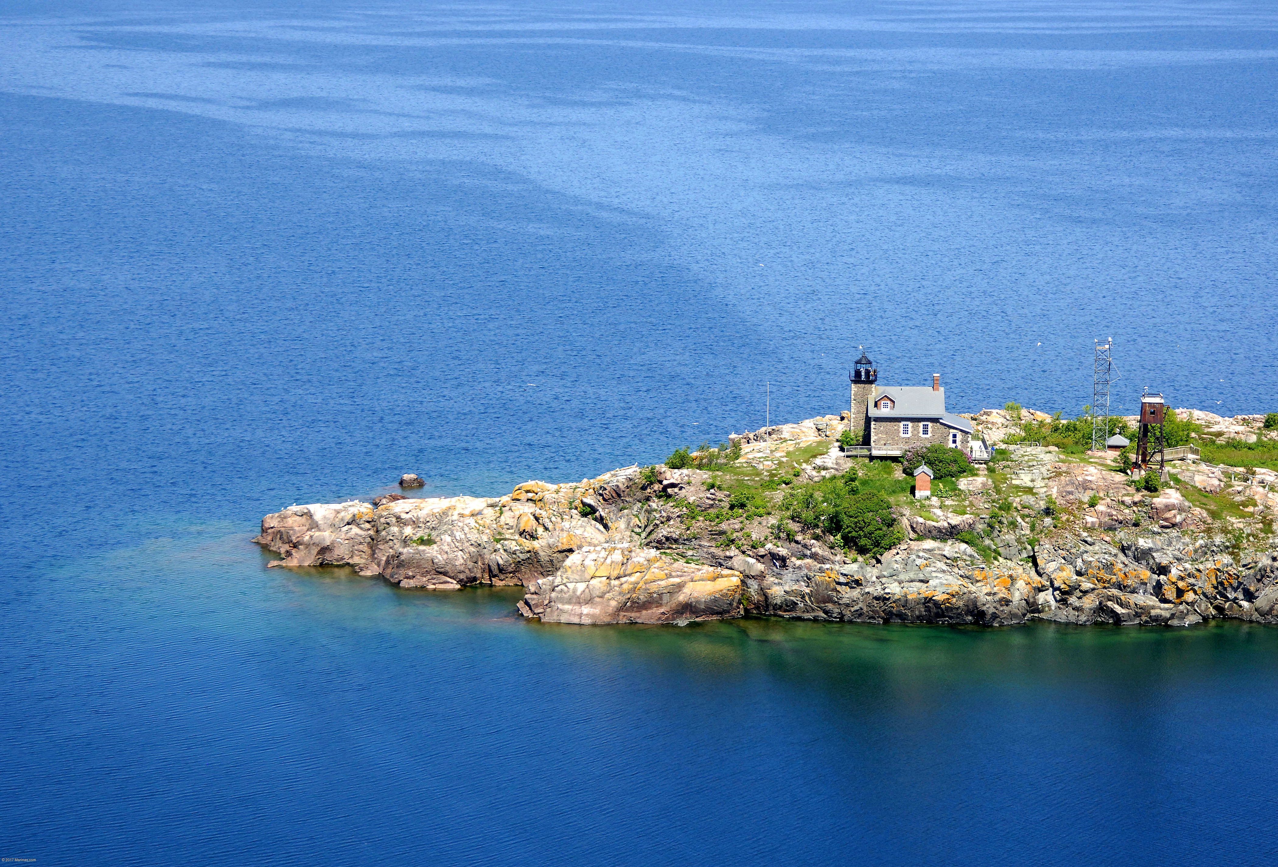 Granite Island Lighthouse in Off Marquette, MI, United States ...